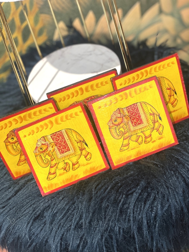 Elephant Coaster Set (5pcs) | Inaara